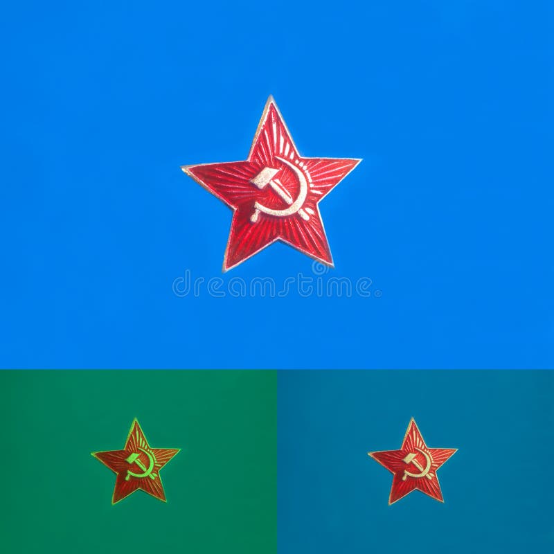 Three Soviet ussr stars stock image. Image of cockade - 96553193