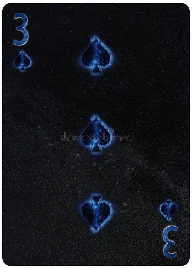 Three of Spades Playing Card Abstract Background Stock Illustration ...