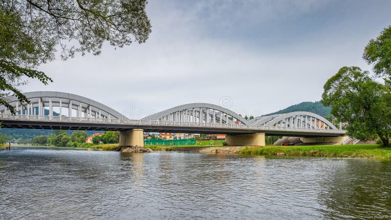Three Span Bridge on the Dunajec River in Kroscienko, Poland, Europe ...