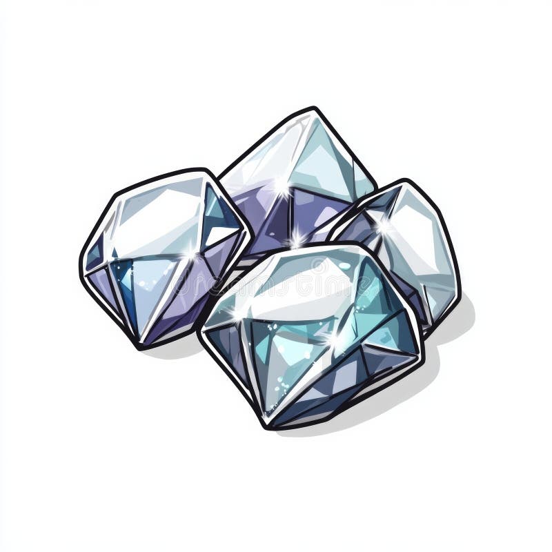 Three Sparkling Diamonds on White Background Reflecting Light Stock ...