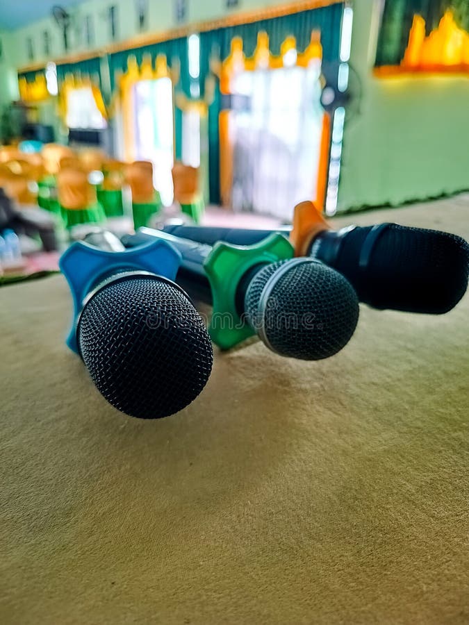 Three Speaker Microphones for Meetings Stock Image - Image of audio ...