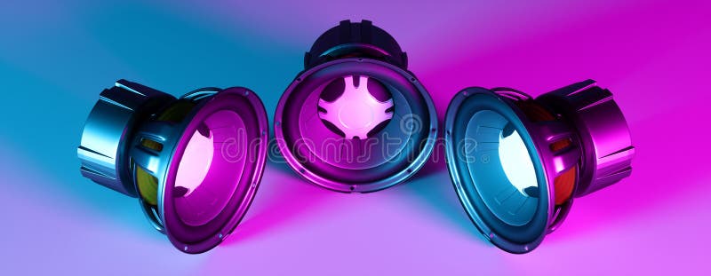 Three Speakers Looking at Each Other in a Neon Light Stock Illustration ...