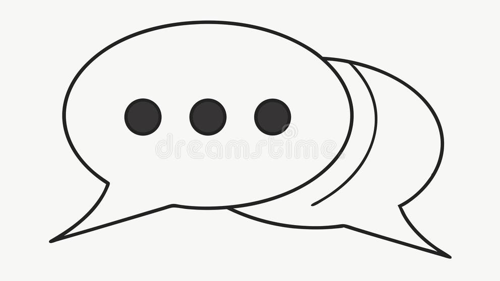Three Speech Bubbles with Ellipses, Multiple Conversations. Vector ...