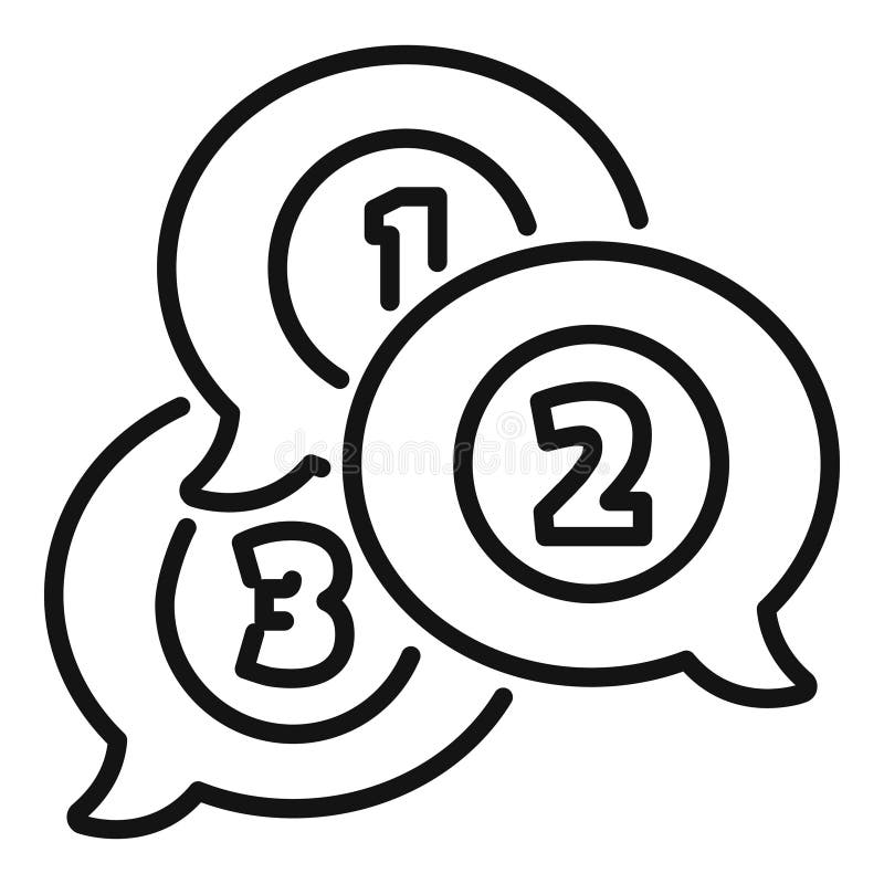 Three Speech Bubbles Showing Numbers One Two Three Representing ...