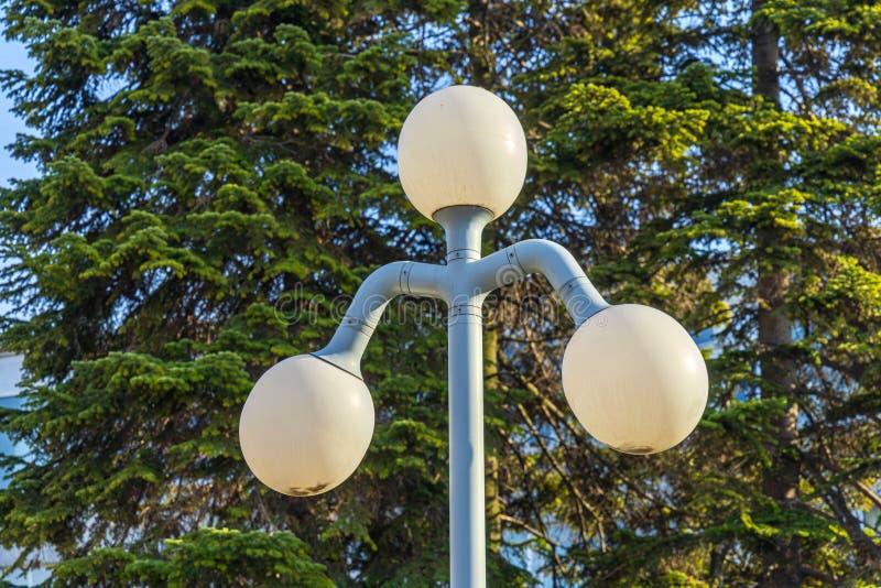 Three Sphere Lamp Pole stock photo. Image of city, lamppost - 270960434