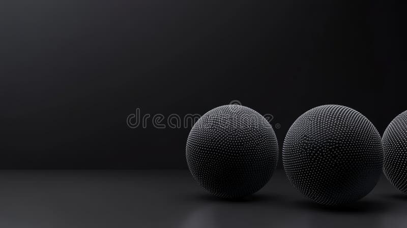 Three Spheres on a Black Background, Minimalist Abstract Study of Form ...