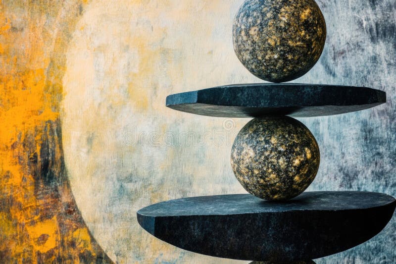 Three Spheres Stacked on Top of Each Other, with Different Colors and ...