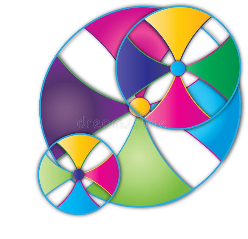 Three Spinner Wheels in Different Sizes and Colors Stock Illustration ...