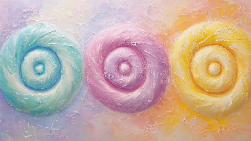 Three Spiral Shells in Pastel Colors Stock Illustration - Illustration ...