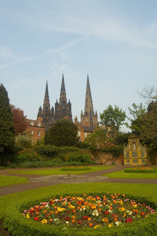 Three spires and gardens stock photo. Image of spires - 2368400