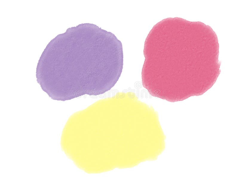 Three Spots of Paint - Yellow, Purple and Pink Stock Image - Image of ...