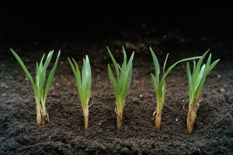 Three Sprouts Growing stock photo. Image of dirt, system - 363521422