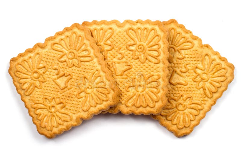 A Stack of Square-shaped Cookies on a White Background. Stock Photo ...
