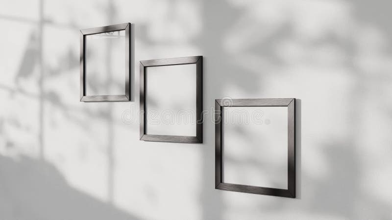 Three Square Frames Gallery with Animated Shadow Stock Footage - Video ...