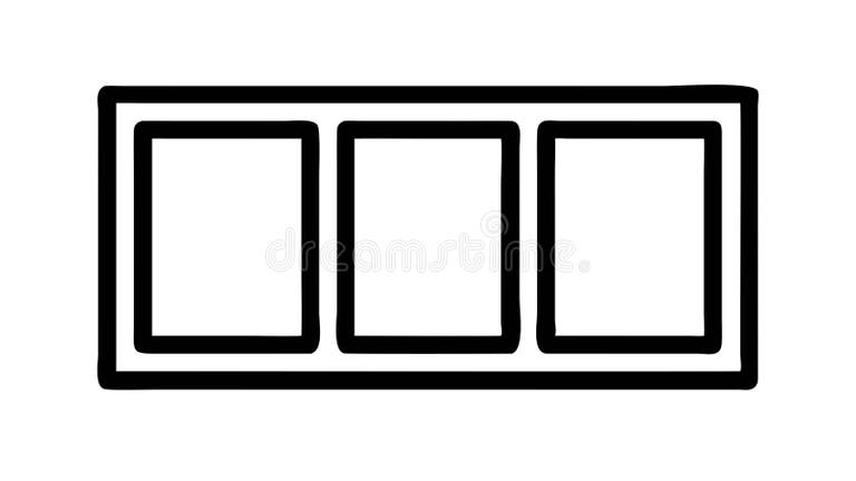 Three Square Frames Icon, Gallery and Layout, Flat Design, Vector ...