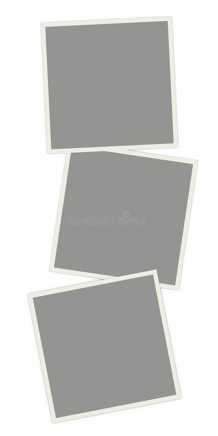 Three Square Photos Front View - 3D Illustration Stock Illustration ...