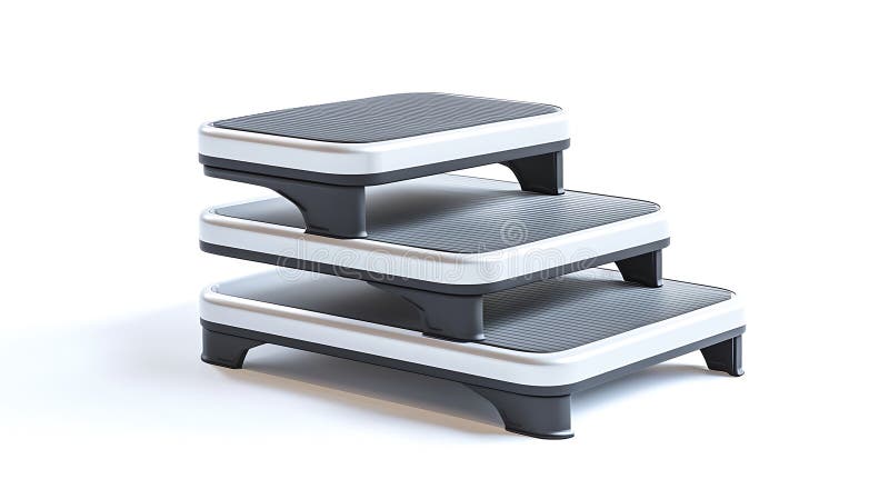 Three Stacked Black and White Step Stools Stock Illustration ...