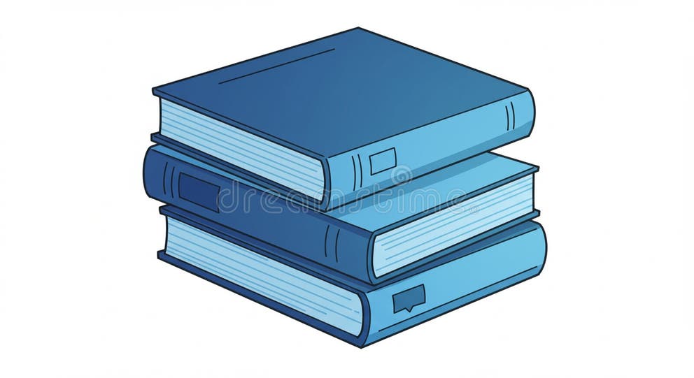 Three Stacked Blue Books with Varied Shades, Creating a Gradient Effect ...