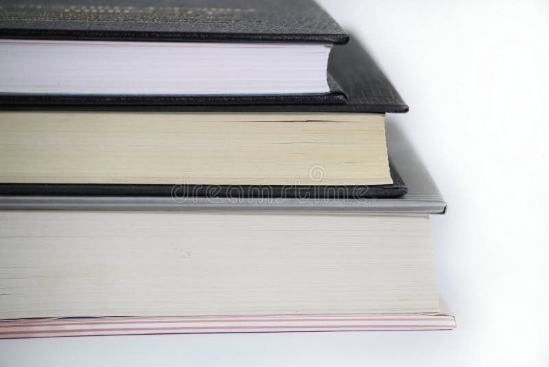 Three Stacked Books On White Background Stock Photo - Image of science ...