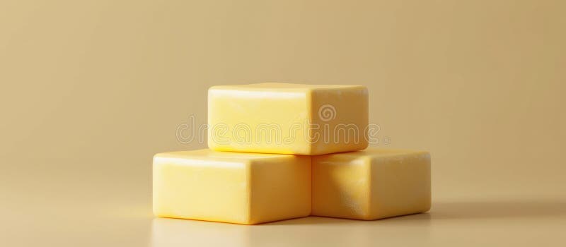 Three Stacked Butter Cubes stock photo. Image of delicious - 308895890