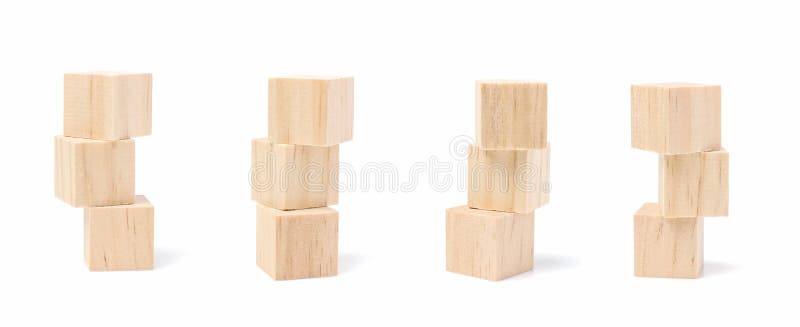 Three Stacked Geometric Wooden Cube Blocks Stock Image - Image of ...