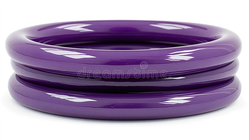 Three Stacked, Glossy, Purple Bangles Stock Illustration - Illustration ...