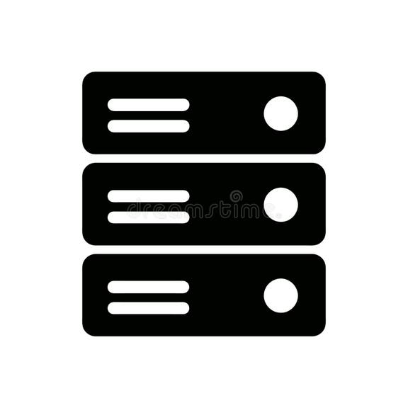 Server Silhouette Icon – Data Hosting and Tech Symbol Stock Vector ...