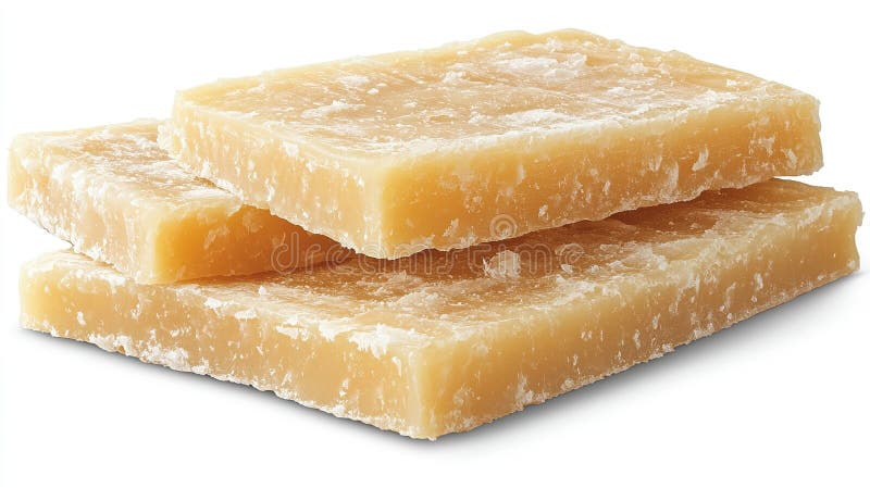 Three Stacked, Light Beige, Rectangular, Textured Blocks of Candy Stock ...