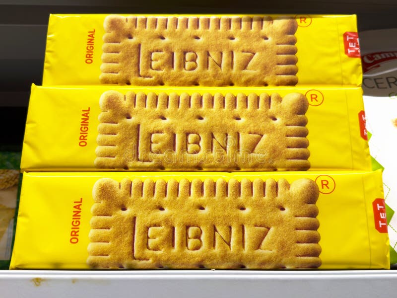 Three Stacked Packages of Leibniz Original Biscuits on Store Shelf ...
