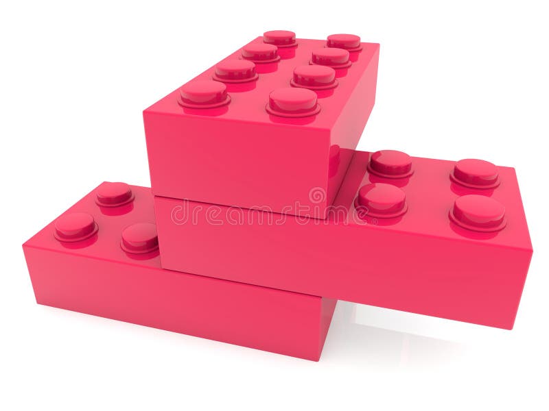 Three stacked toy bricks stock illustration. Illustration of building ...