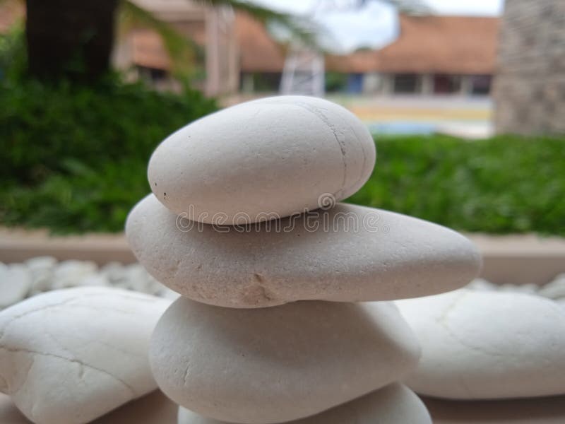 Three stacked white stones stock image. Image of stones - 237308201