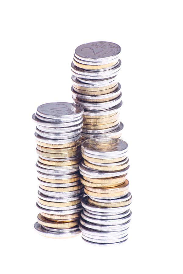 Three stacks of coins stock image. Image of wealth, money - 26327009