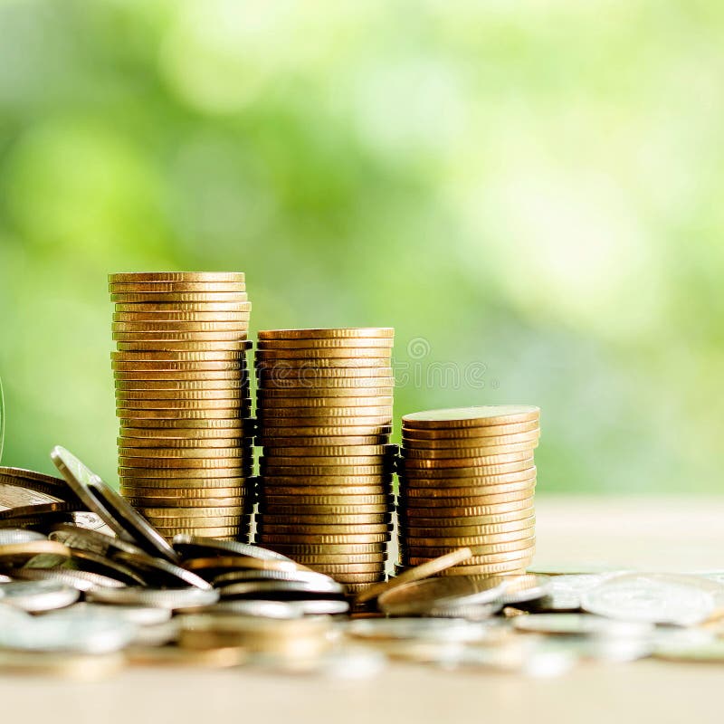 Stack of coins stock image. Image of finance, currency - 216947471