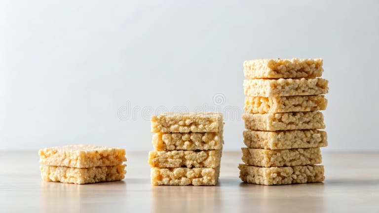 Three Stacks of Crispy Squares a Visual Representation of Growth and ...