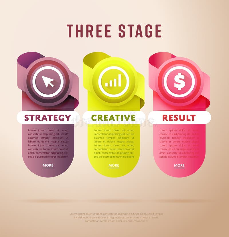 Three Stage Design for Business Success Stock Vector - Illustration of ...