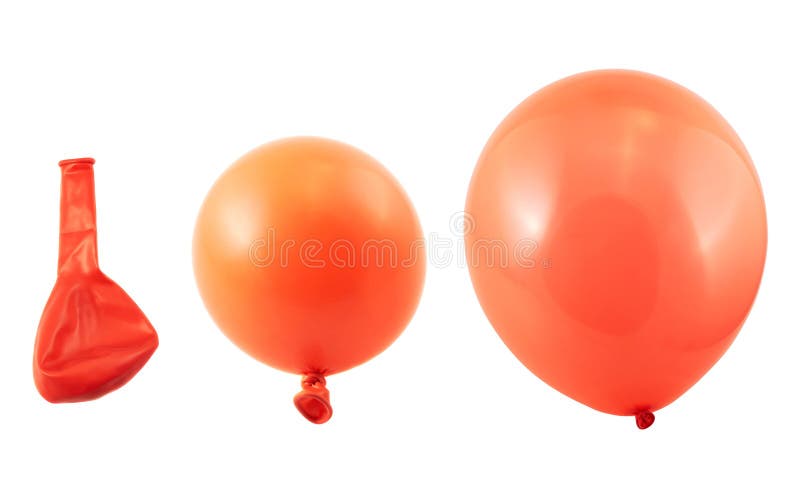 Three Stages of Balloon Inflation Isolated Stock Image - Image of ...