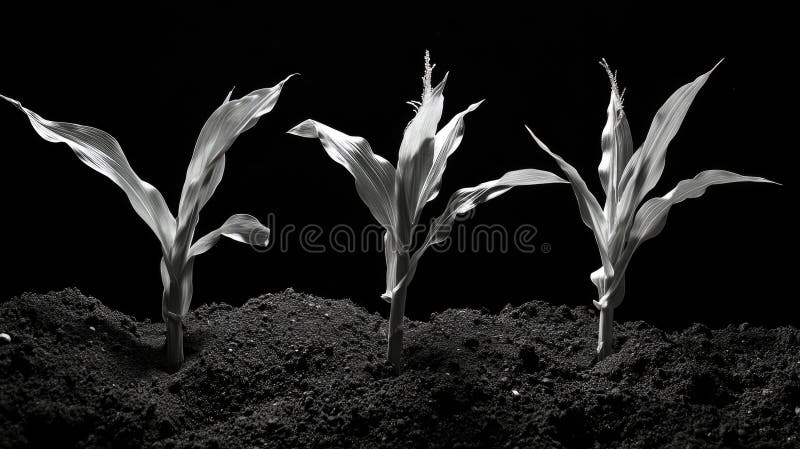 Three Stages of Corn Growth Stock Image - Image of agriculture, nature ...