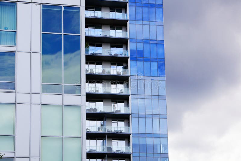 Three Staggered High Rise Buildings Stock Photo - Image of construction ...