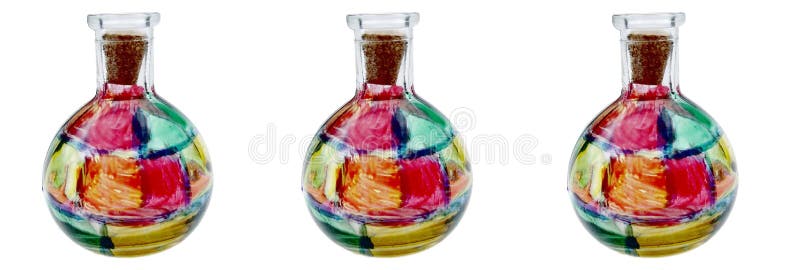 Three Stained Glass Bottles Stock Image - Image of devices, colors: 310651