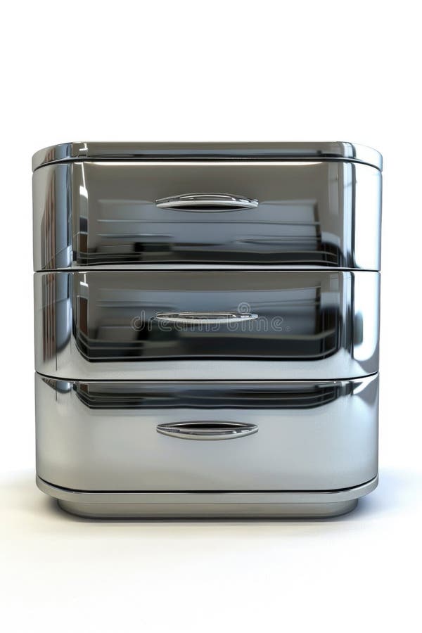 Three Stainless Steel Containers Stacked High, Ideal for Storage or ...