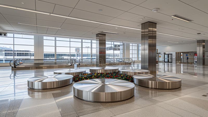 Three Stainless Steel Security Gates in a Modern Office Building ...