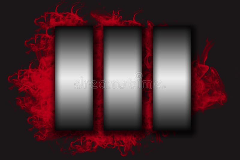 Three Stainless Steel Vertical Labels on the Red Smoke Stock ...