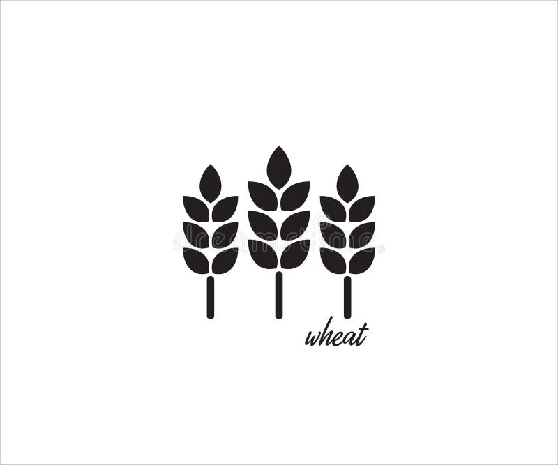 Three Stalk of Wheat Simple Vector Icon Logo Design Illustration Stock ...