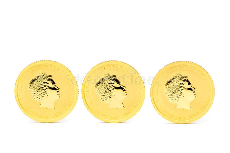Three Standing Dollar Gold Coins Editorial Stock Photo - Image of ...