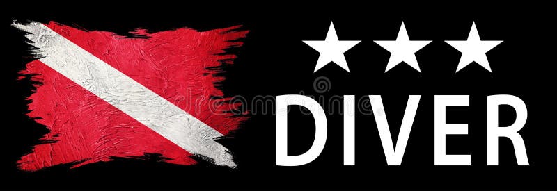 Three Star Diver, Diver Down Flag, Scuba Flag Stock Illustration ...