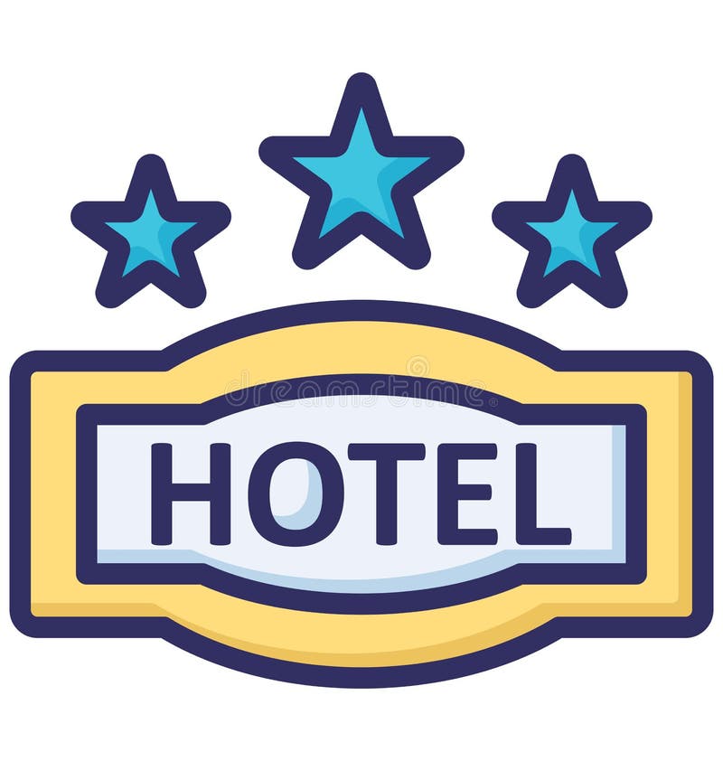 Three Star, Hotel Destination Isolated Vector Icon that Can Be Easily ...