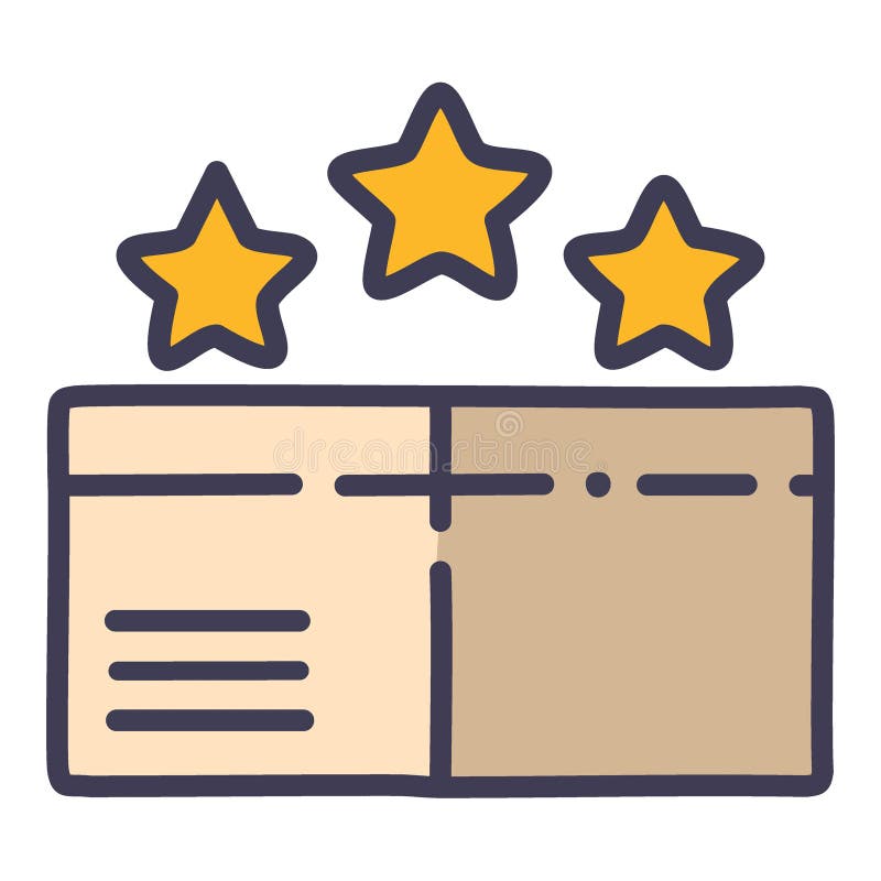 Three Star Rating on Certificate. Vector Illustration of a Certificate ...
