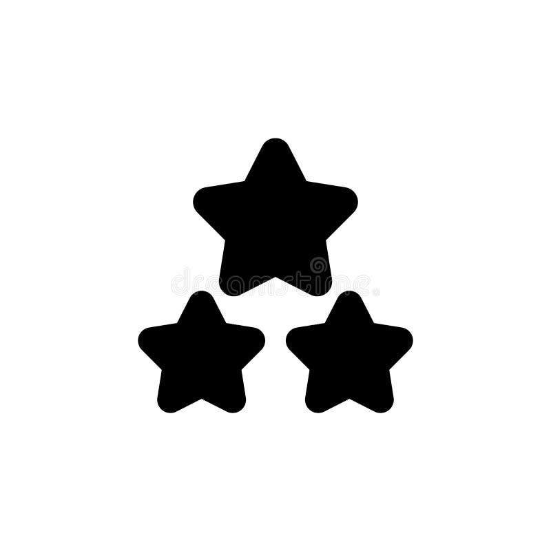 Three Star in the Sky Glyph Style Icon, Logo, Vector Stock Vector ...