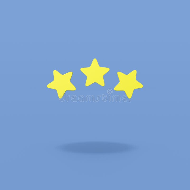 Three Stars on Blue Background Stock Illustration - Illustration of ...