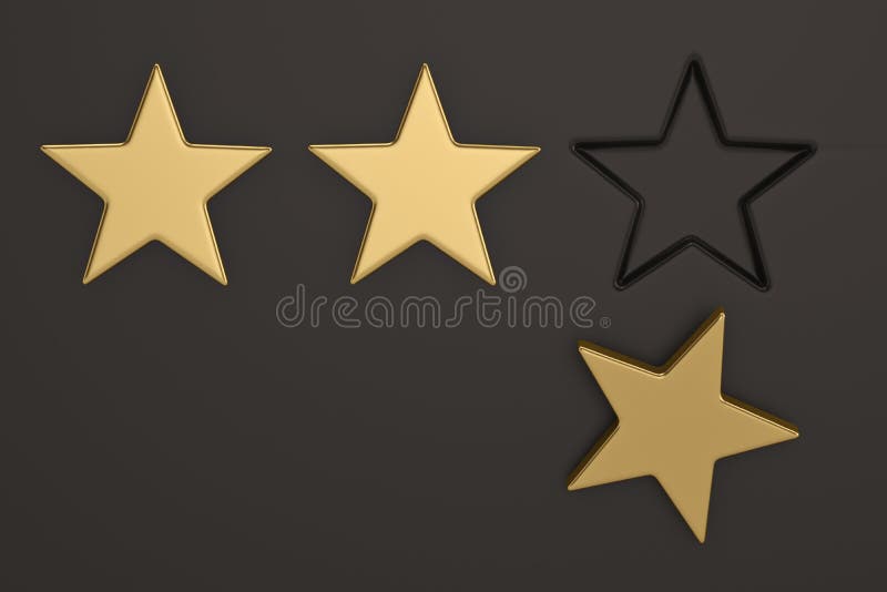 Three Stars Covering on the Wall, 3D Render. 3D Illustration Stock ...